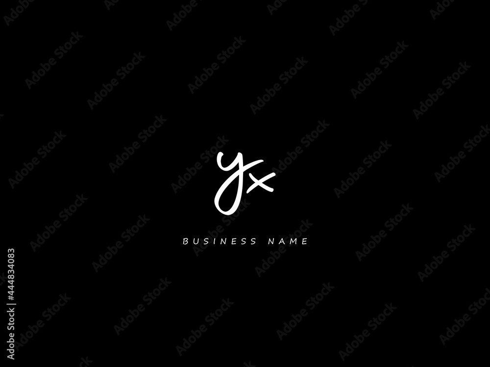Letter YX Logo, Black signature yx logo icon vector image for business ...