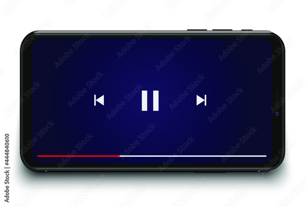 Mobile Video Player Vector UI Concept for Social Network on Photo ...
