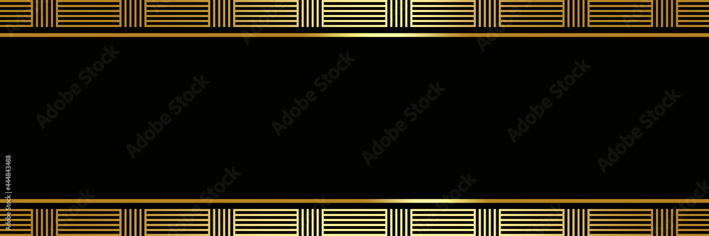 Black background with gold trim border pattern, elegant modern design ...