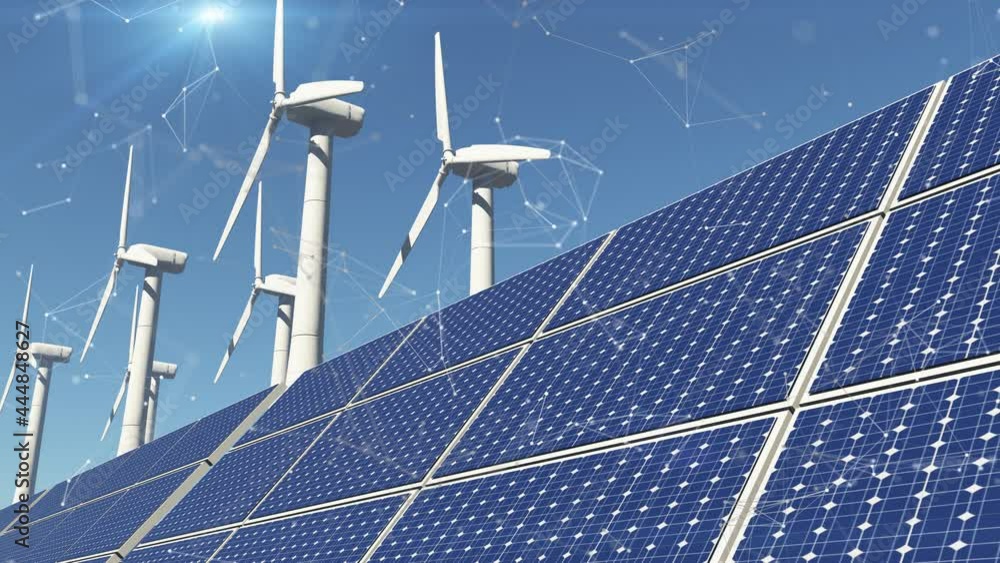 solar cell plant and wind generators in urban area connected to smart ...