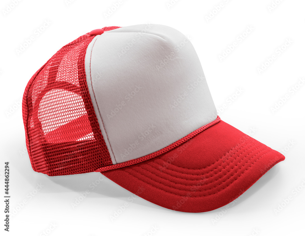 Side View Realistic Cap Mock Up In Red Flash Color is a high resolution ...