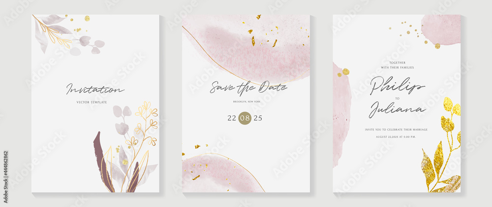 Abstract art background vector. Luxury invitation card background with ...