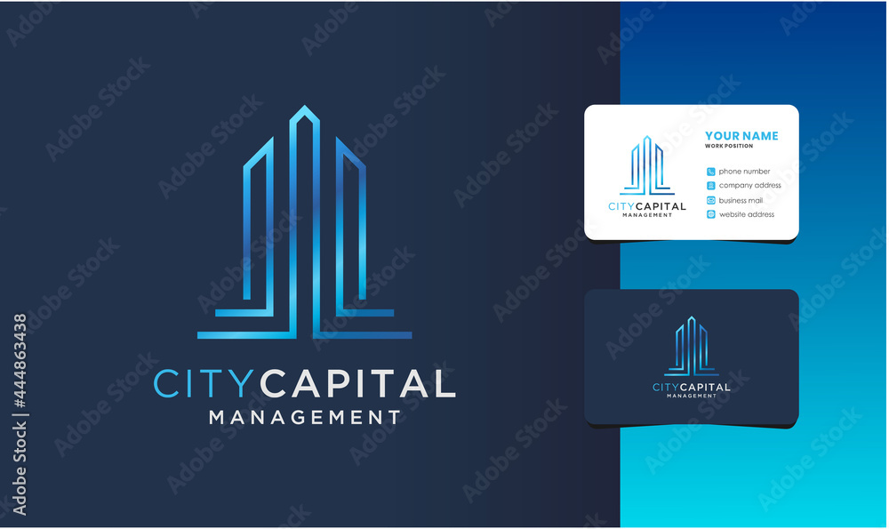 capital management logo with business card design. Stock Vector | Adobe ...
