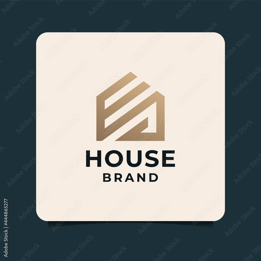 Gradient golden house logo for corporate company. Logo can be used for ...