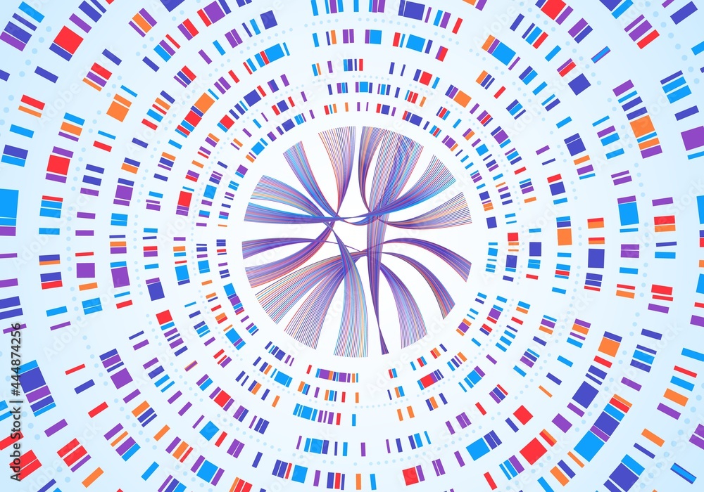 Genome infographic. Dna sequence visualization, genetic mapping, gene ...