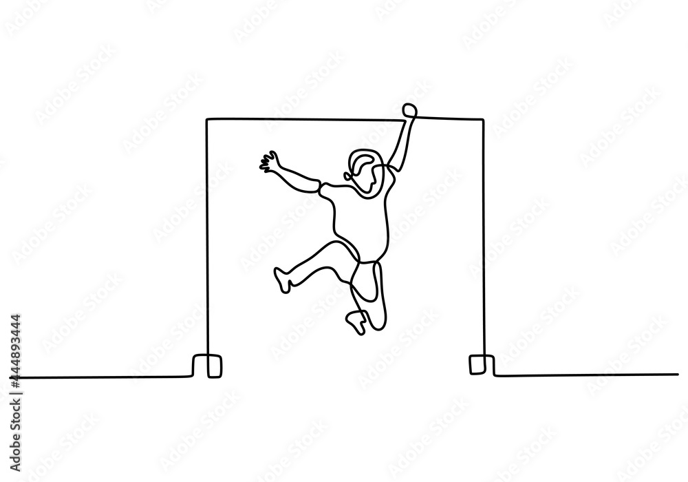 Single continuous line drawing of a kid lift up at the playground ...