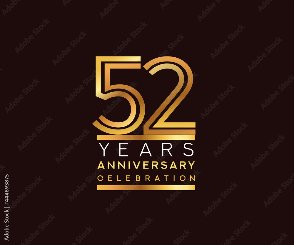 52nd years anniversary celebration logotype. Anniversary logo with ...