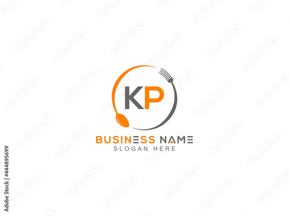 Letter KP Logo, restaurants kp logo icon with line style knife vector ...
