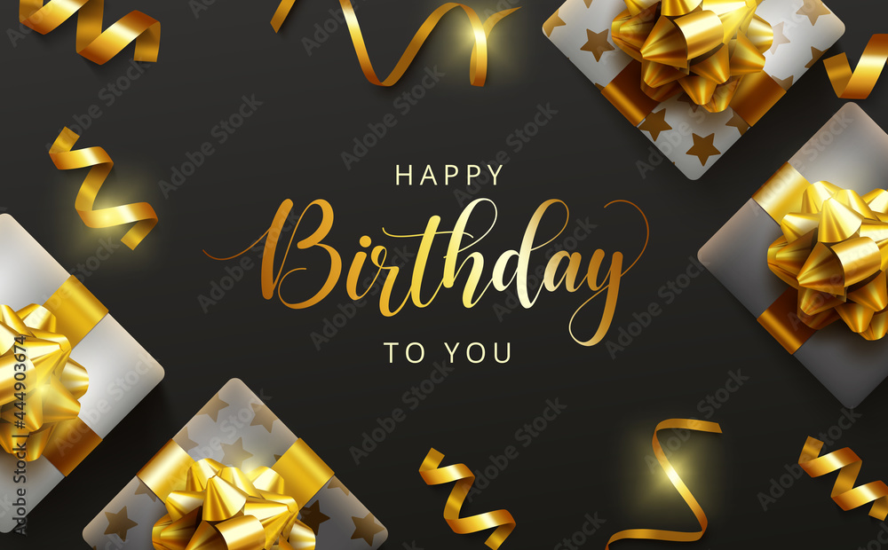 Birthday gifts vector background design. Happy birthday to you greeting ...
