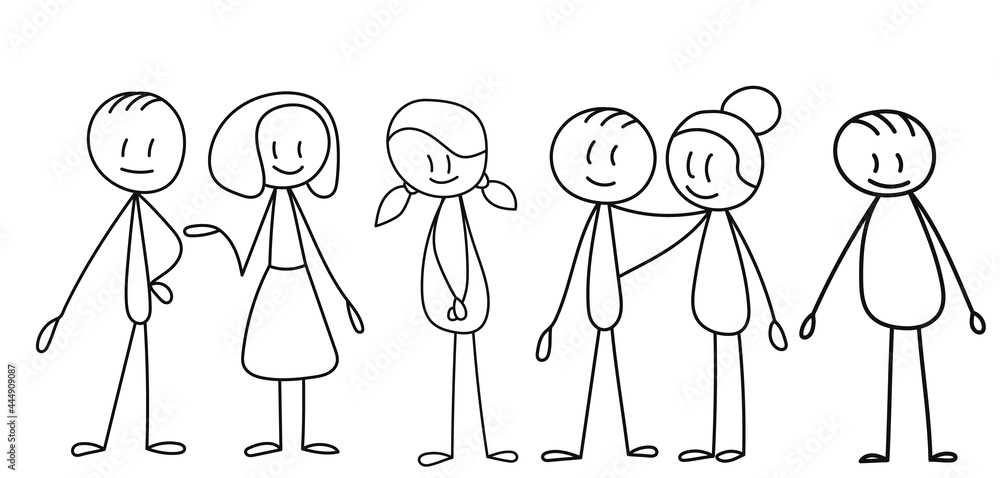 stick figure crowd of people, isolated, vector Stock Vector | Adobe Stock