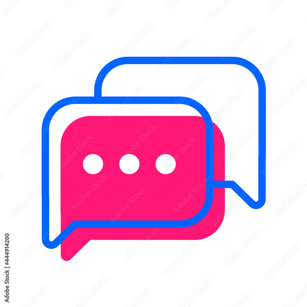 Chat Message Icon - Amazing flat minimalist line art vector icon of a ...