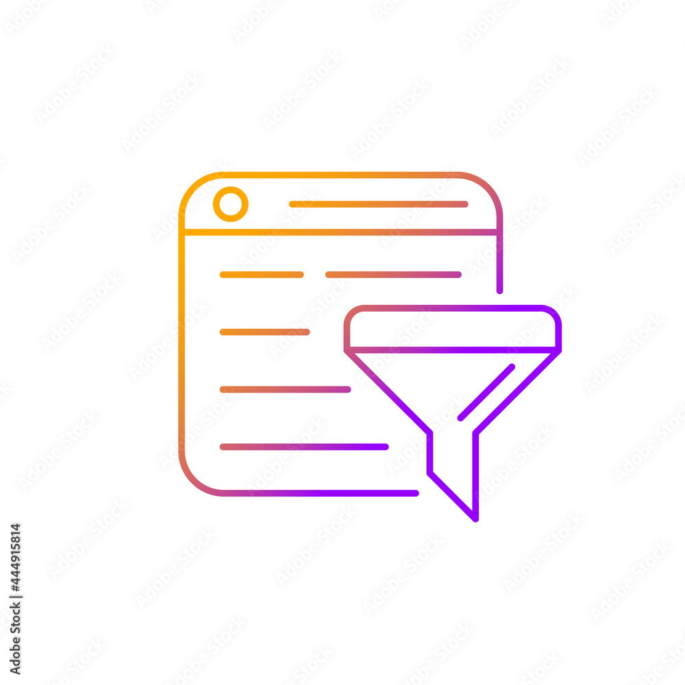 Filter bubble gradient linear vector icon. Intellectual isolation ... Filter bubble gradient linear vector icon. Intellectual isolation ...