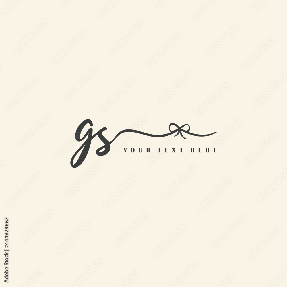 Initial Handwriting Logo Design Vector Letter GS Stock Vector | Adobe Stock