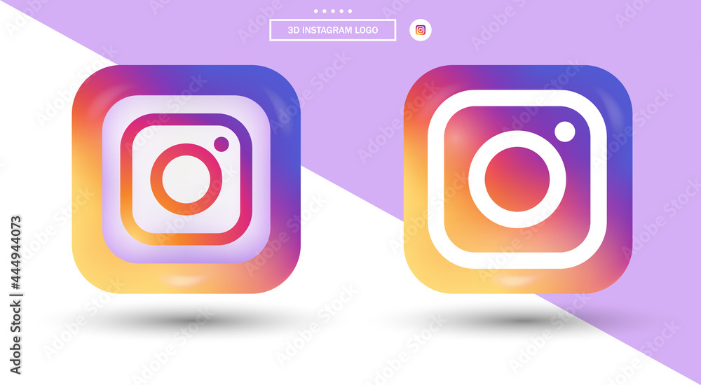 3d instagram icon in square modern style social media icons, instagram ...