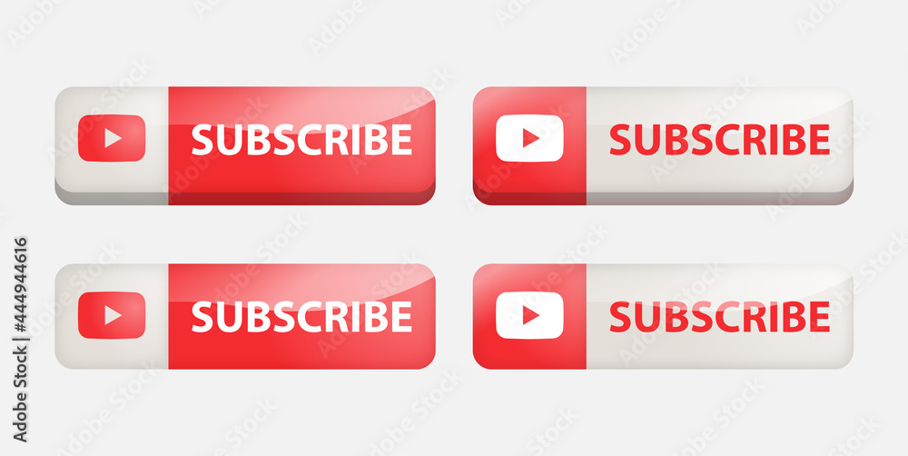 subscribe button for youtube video channel in modern with youtube logo ...