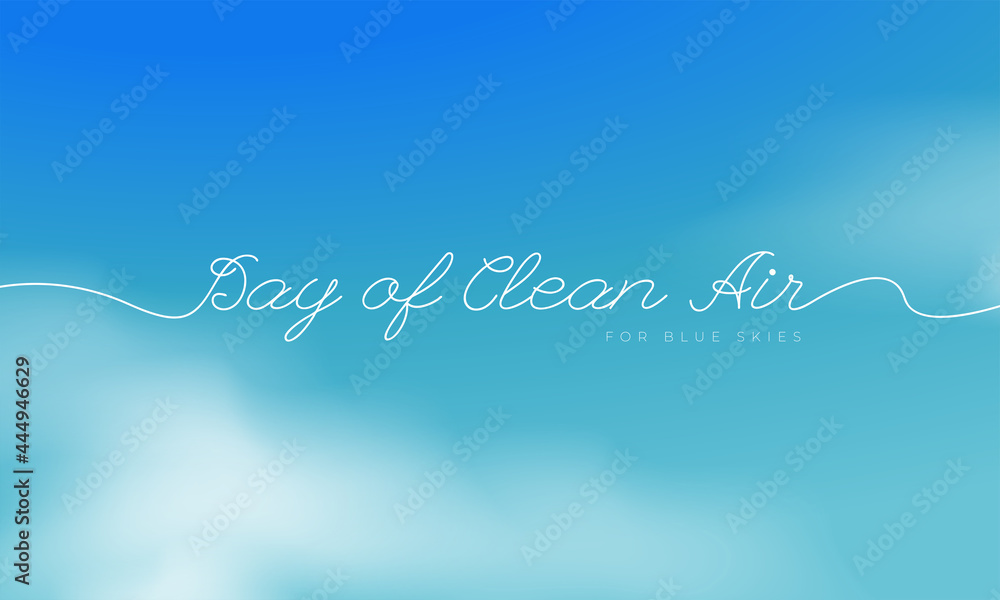 Postcard for the International Day of Clean Air for Blue Sky. Beautiful ...