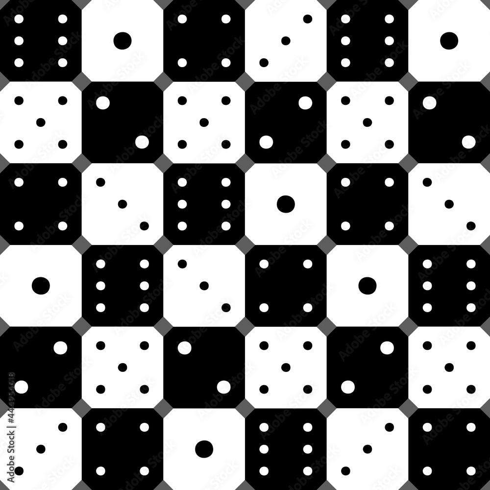 Simple black and white patterns. A pattern depicting six sides of the ...