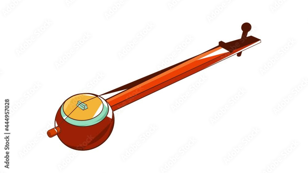 Traditional one string Indian ektara icon animation cartoon best object ...