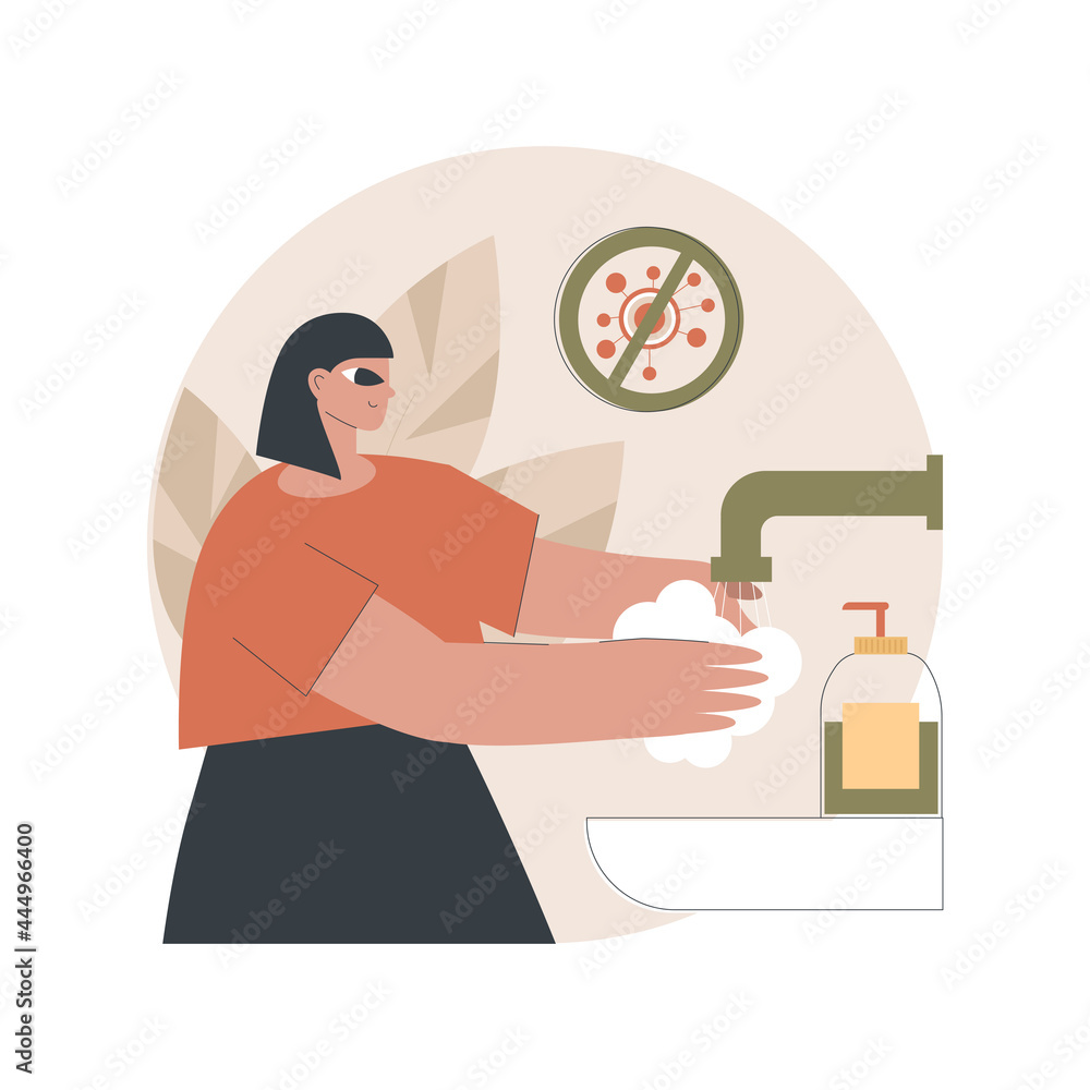 Wash your hands abstract concept vector illustration. Prevent virus ...
