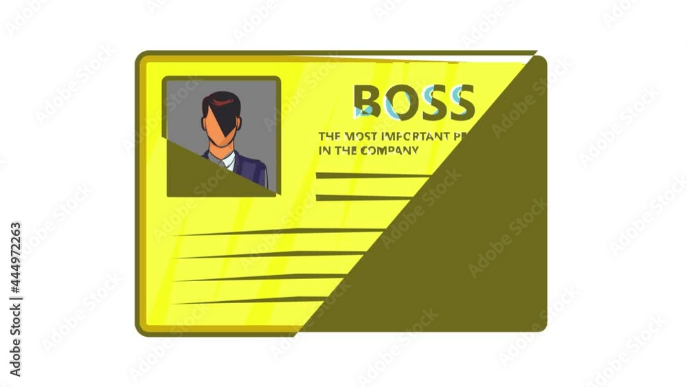 Card of boss icon animation cartoon best object isolated on white ...