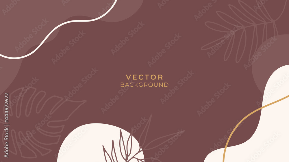 Abstract contemporary aesthetic background with geometric floral shapes ...