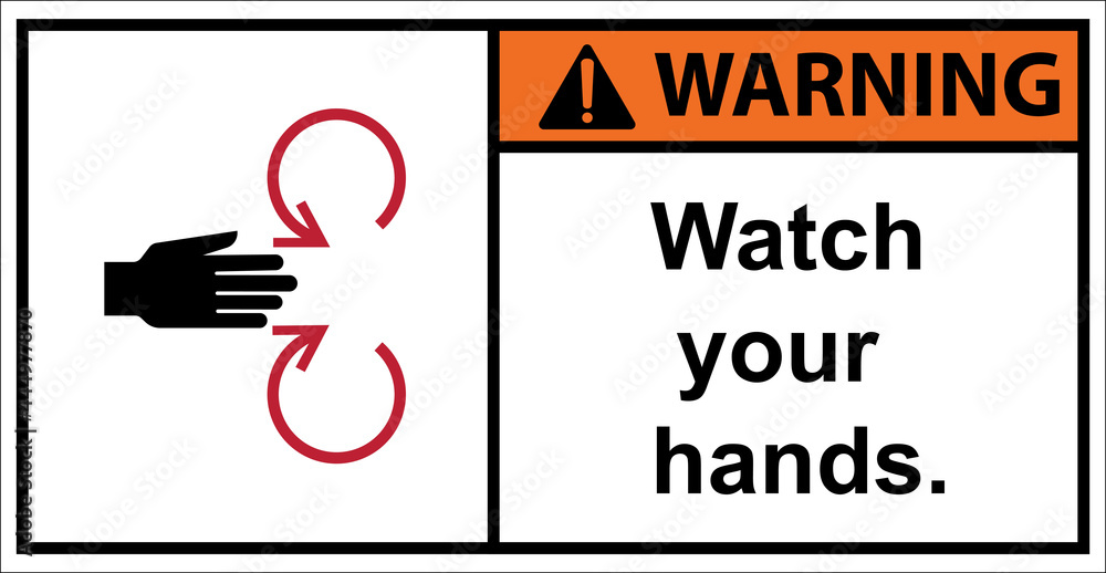 Beware of the danger of spindle rotation.,Warning Sign Stock Vector ...