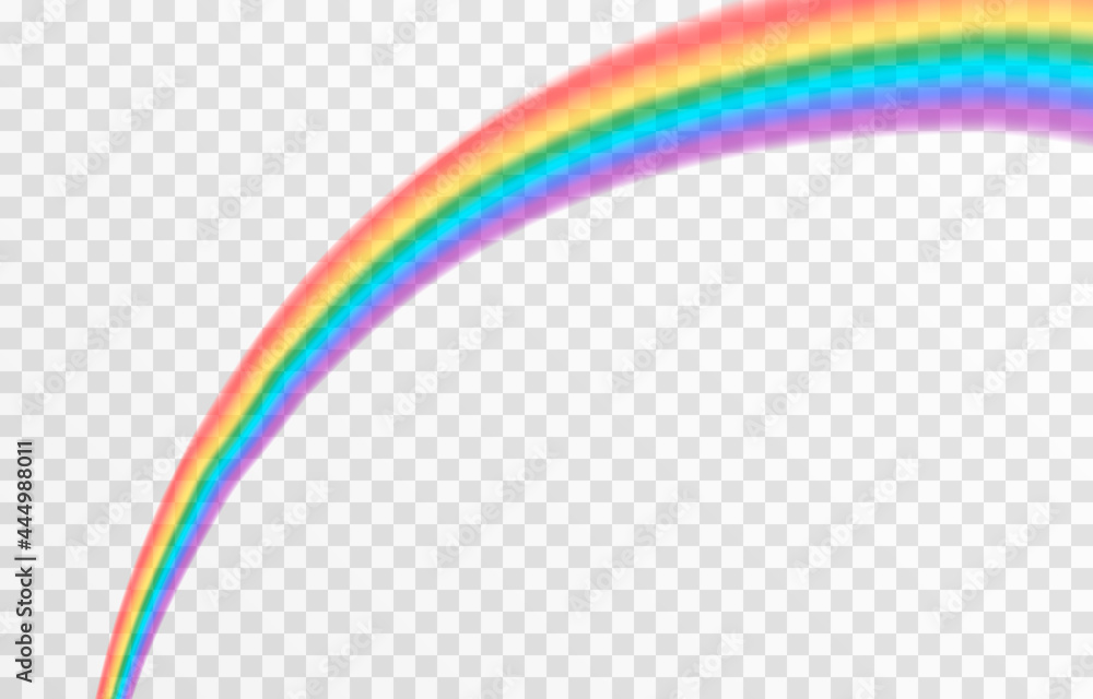 Vector rainbow on isolated transparent background. Effect after rain ...