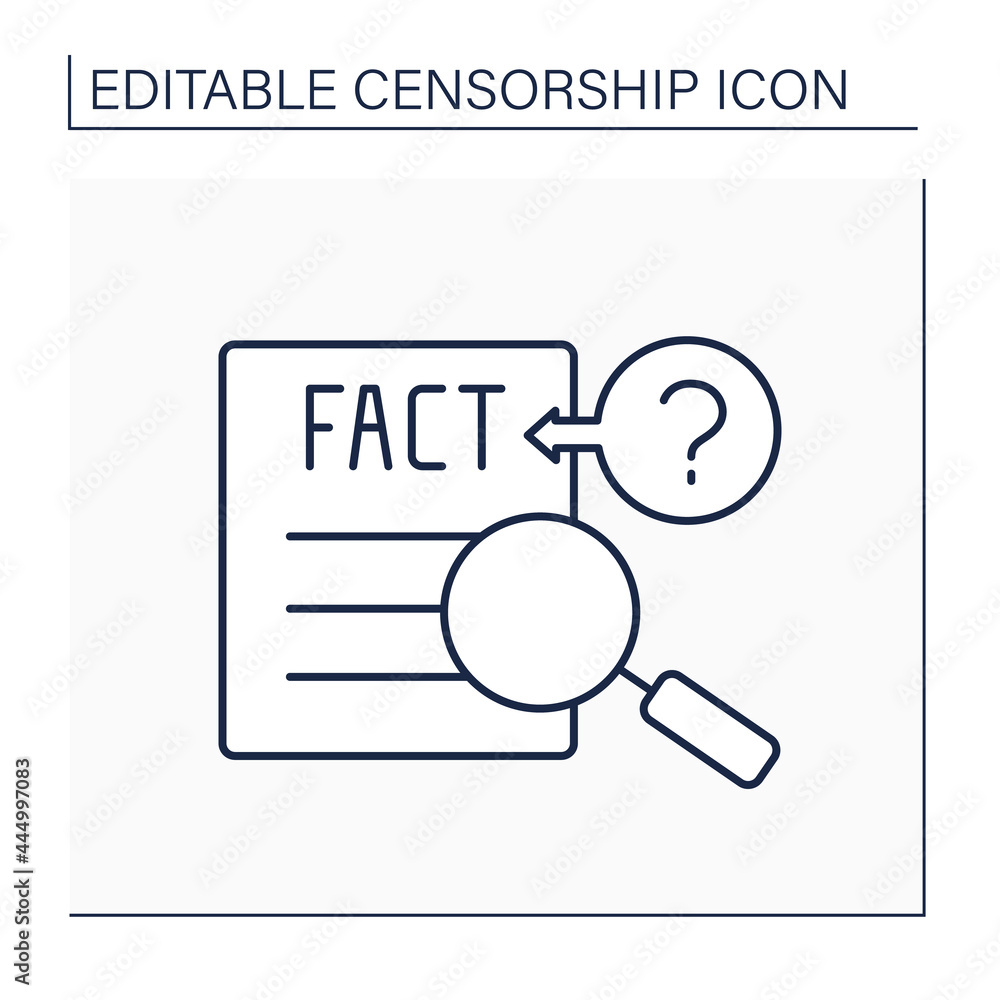 Fact-check line icon. Verify facts. Factual accuracy of statements ... Fact-check line icon. Verify facts. Factual accuracy of statements ...
