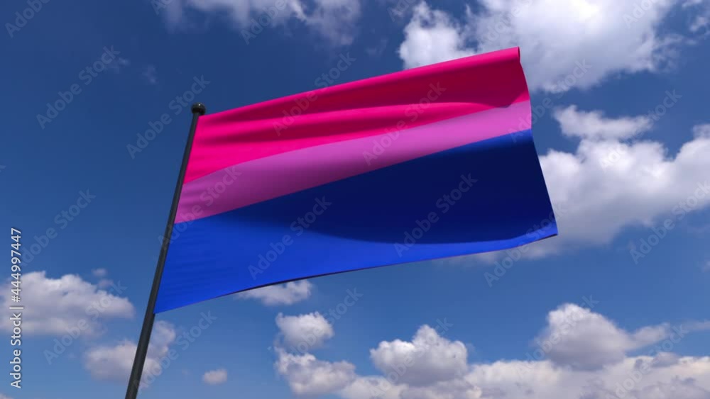 Bi-Sexual Pride Flag Waving. a bi-sexual pride flag waving in front of ...