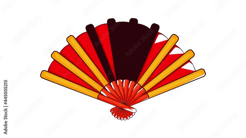 Spanish fan icon animation cartoon best object isolated on white ...