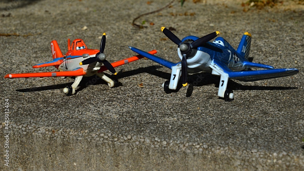 Toy propeller aircrafts from Disney Pixar movie Planes, Skipper and ...