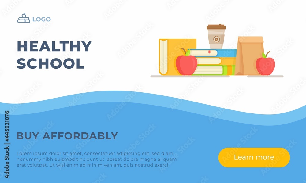 Vector illustration of a healthy school. Back to school for a new ...