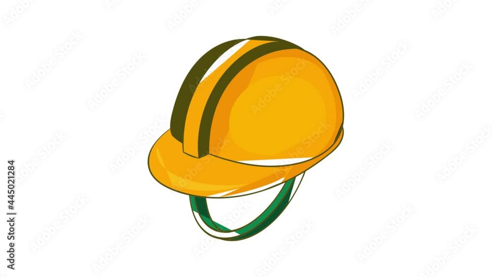 Construction helmet icon animation cartoon best object isolated on ...