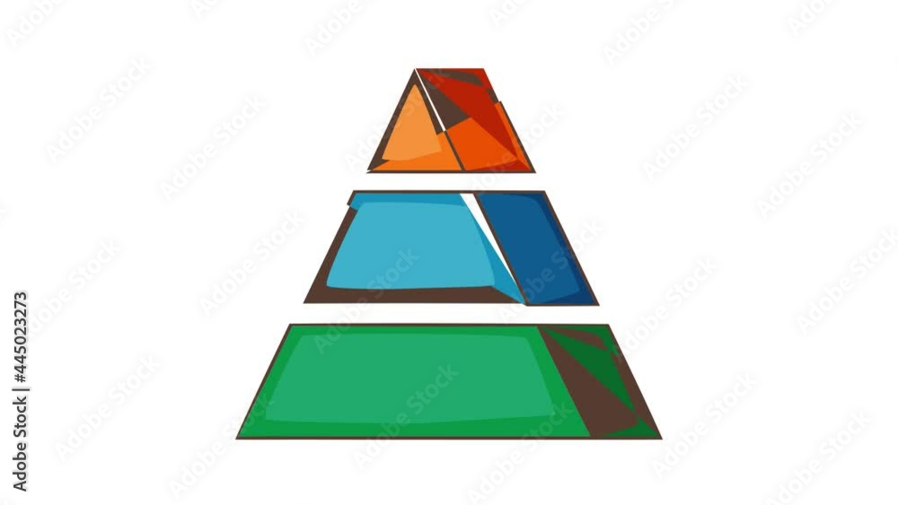Stacked pyramid icon animation cartoon best object isolated on white ...