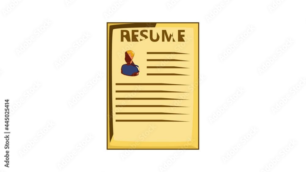 Resume icon animation cartoon best object isolated on white background ...
