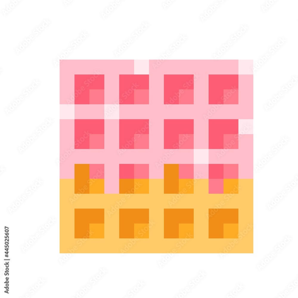 Square waffle pixel art. Vector illustration. Valentine's Day ...
