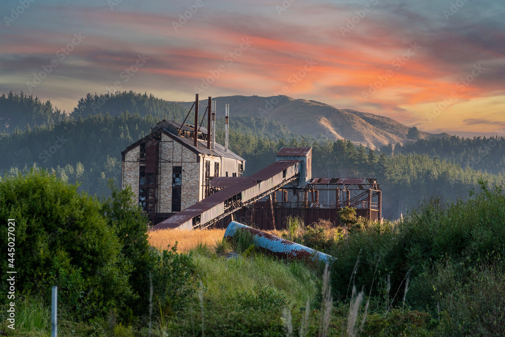 Old derelict carbonisation plant of Rotowaro, New Zealand Stock Photo ...