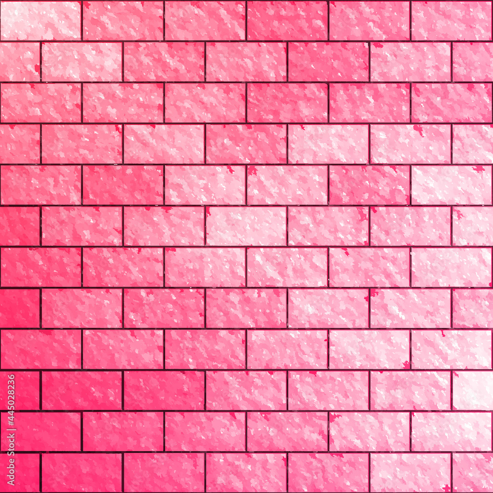 Pink brick texture watercolor background. Gradient pink brick wall ...