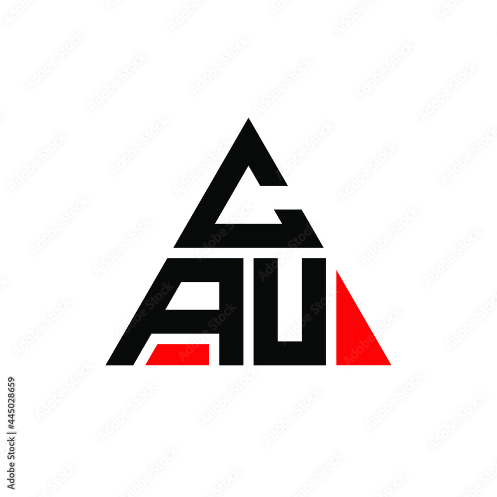 CAU triangle letter logo design with triangle shape. CAU triangle logo ...