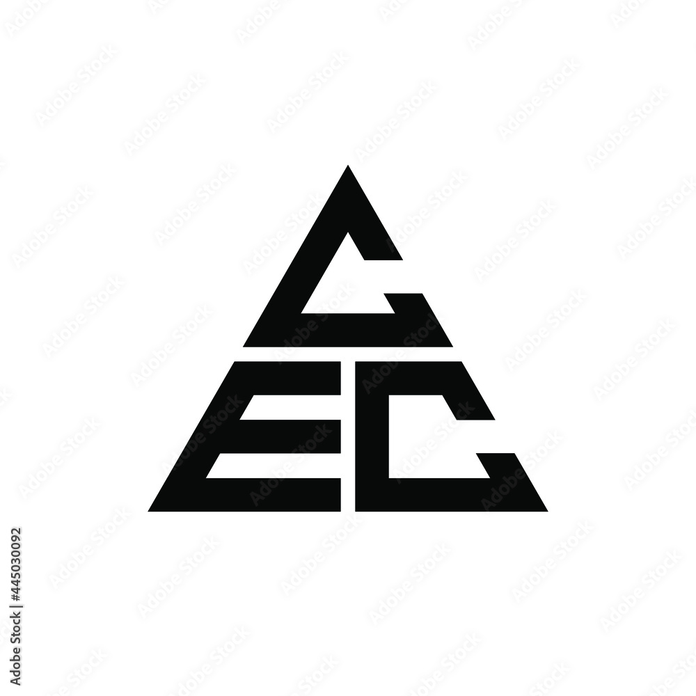 CEC triangle letter logo design with triangle shape. CEC triangle logo ...