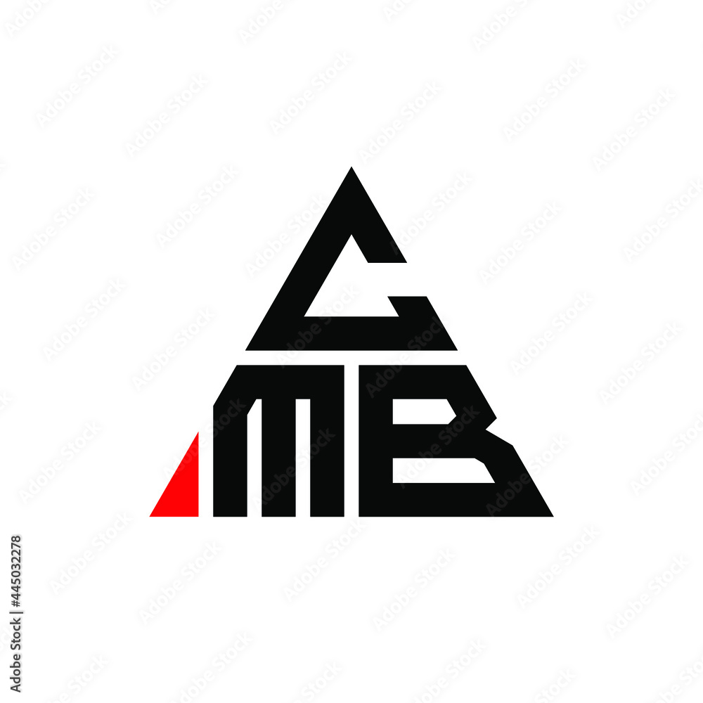 CMB triangle letter logo design with triangle shape. CMB triangle logo ...