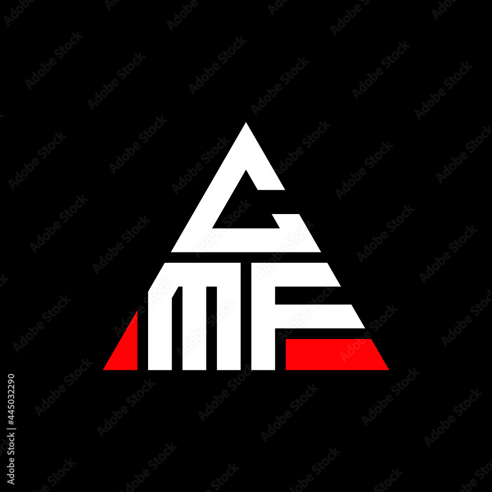 CMF triangle letter logo design with triangle shape. CMF triangle logo ...