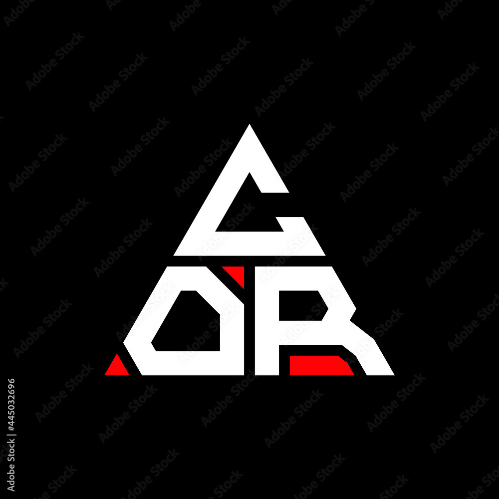 COR triangle letter logo design with triangle shape. COR triangle logo ...