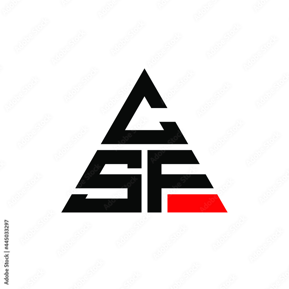 CSF triangle letter logo design with triangle shape. CSF triangle logo ...