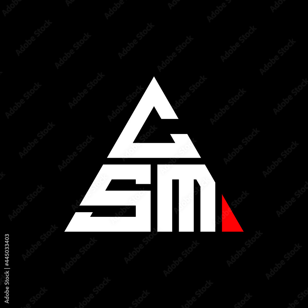 CSM triangle letter logo design with triangle shape. CSM triangle logo ...