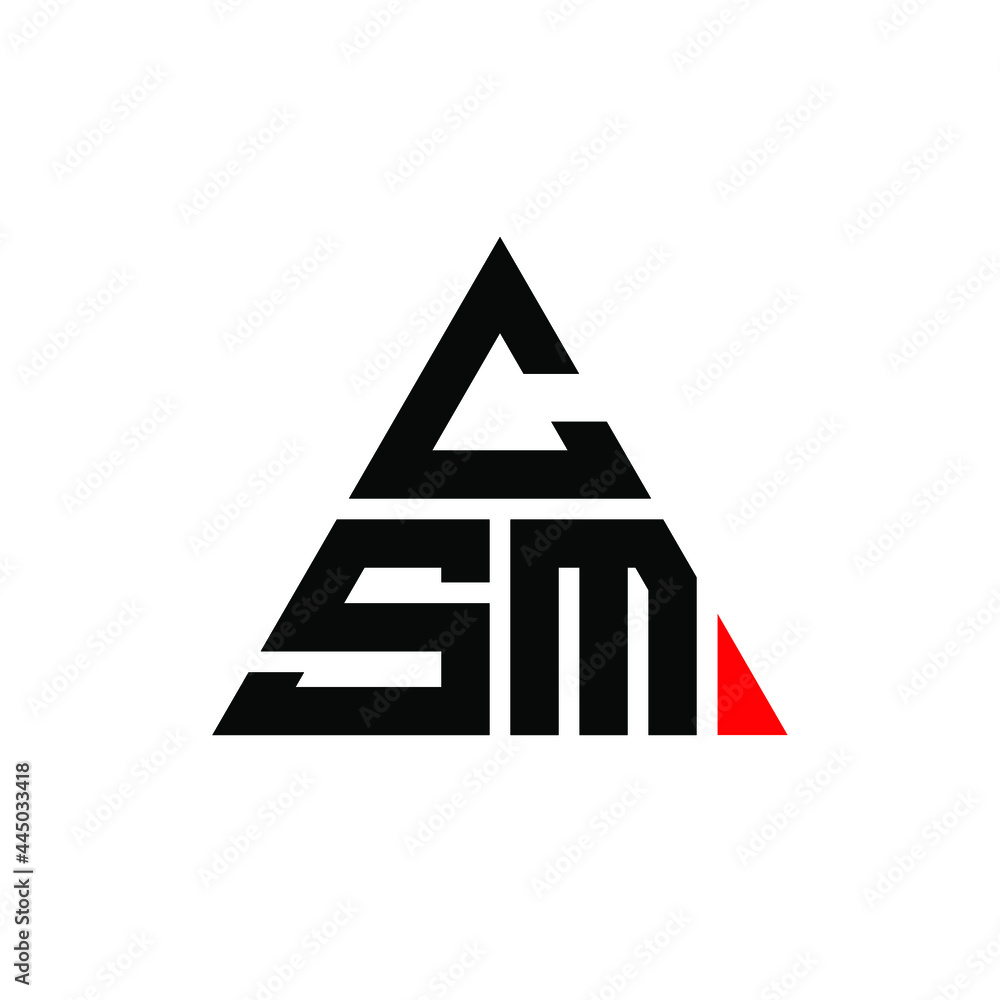 CSM triangle letter logo design with triangle shape. CSM triangle logo ...