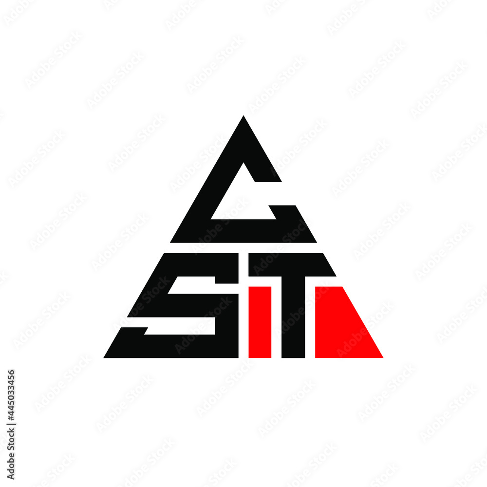 CST triangle letter logo design with triangle shape. CST triangle logo ...