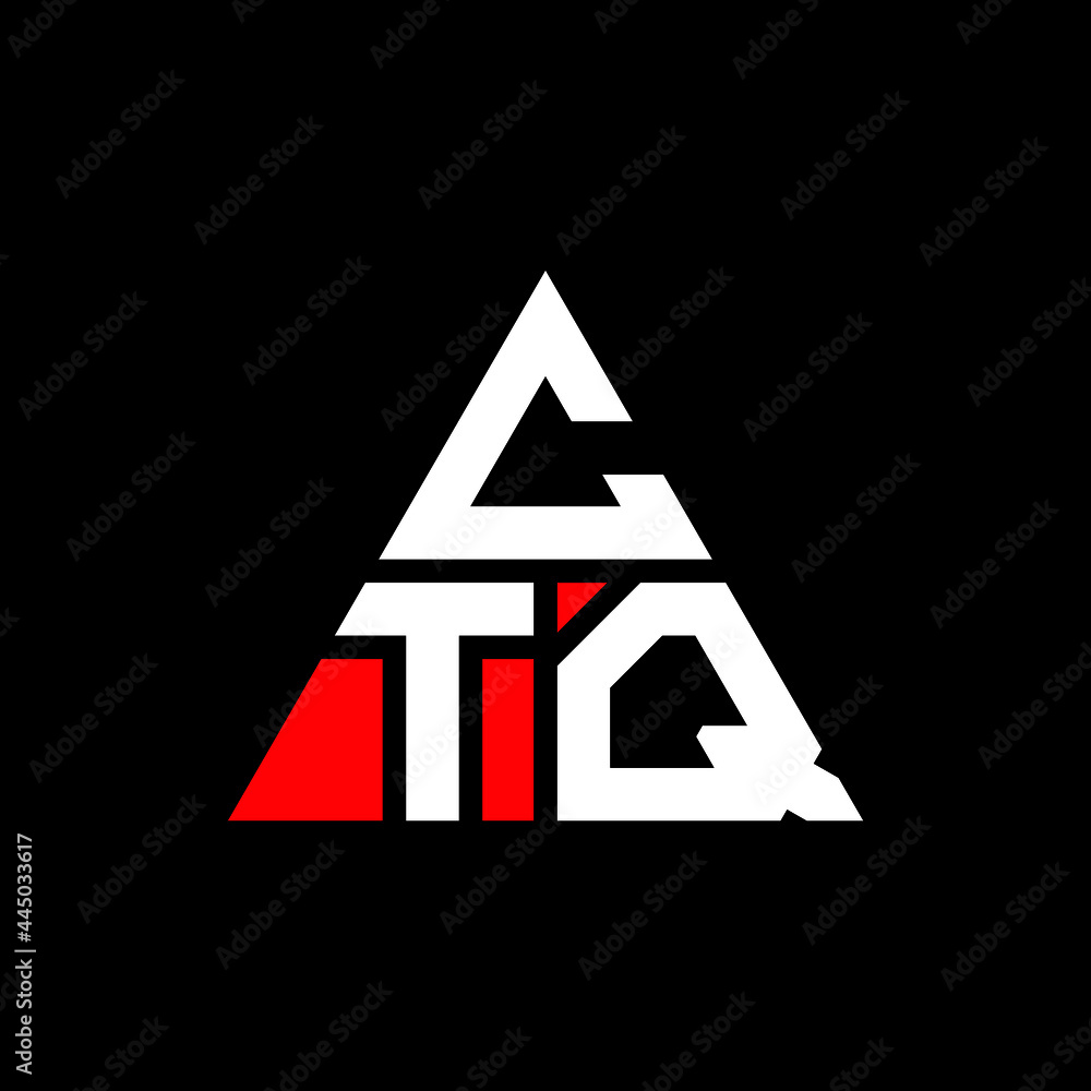 CTQ triangle letter logo design with triangle shape. CTQ triangle logo ...