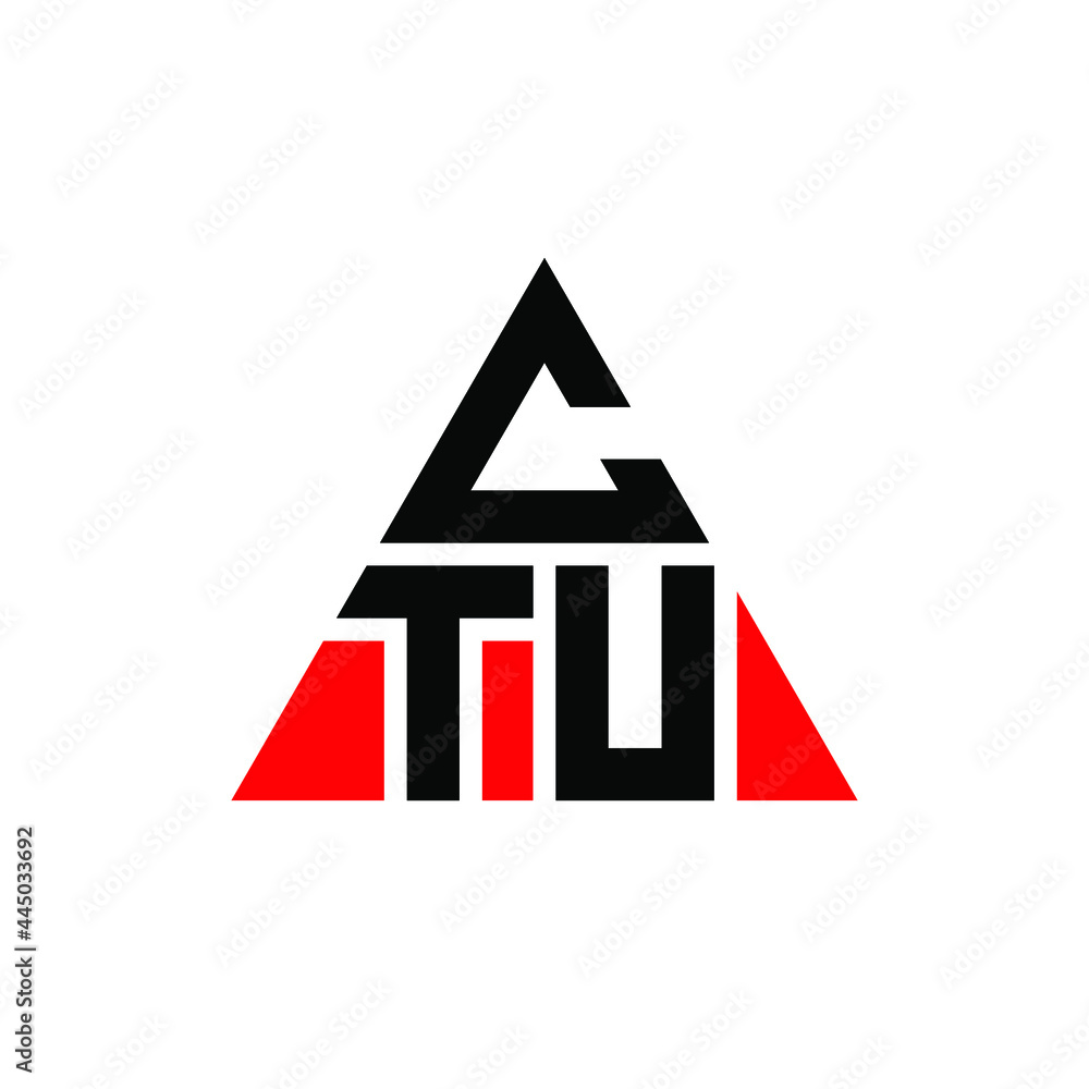 CTU triangle letter logo design with triangle shape. CTU triangle logo ...