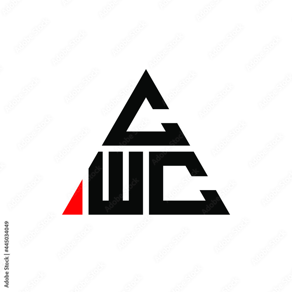 CWC triangle letter logo design with triangle shape. CWC triangle logo ...